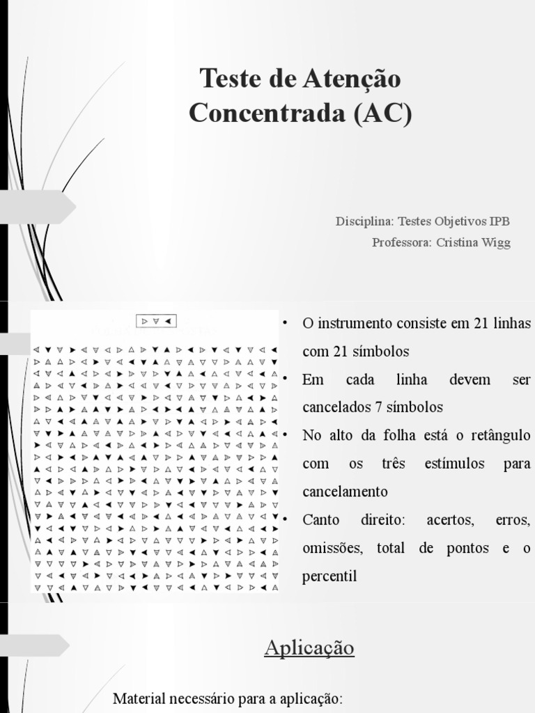 Teste de Atenção Concentrada (AC) | PDF