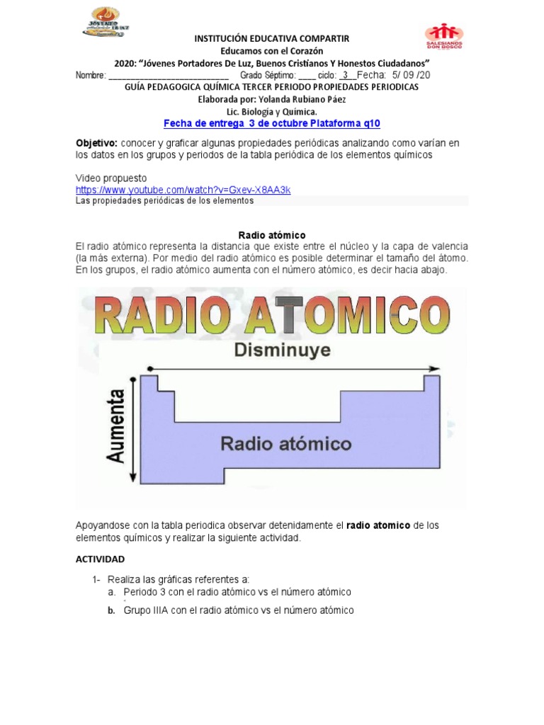 Guia Propiedad Periodica Radio Atomico | PDF