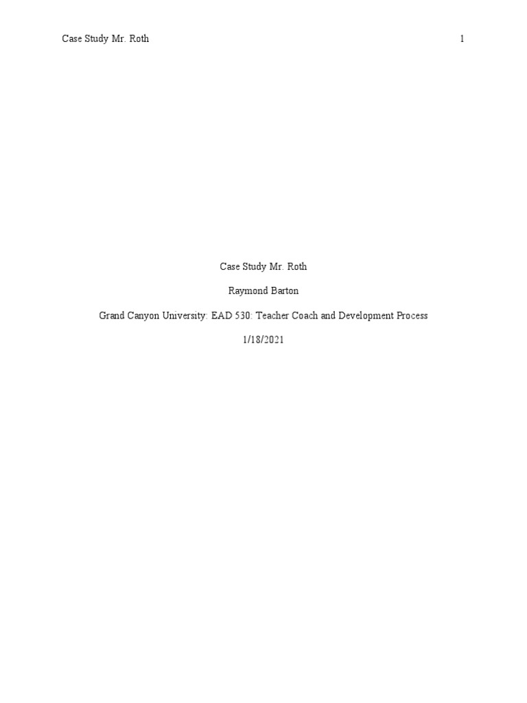 Case Study Mr. Roth | Download Free PDF | Educational Psychology | Teachers