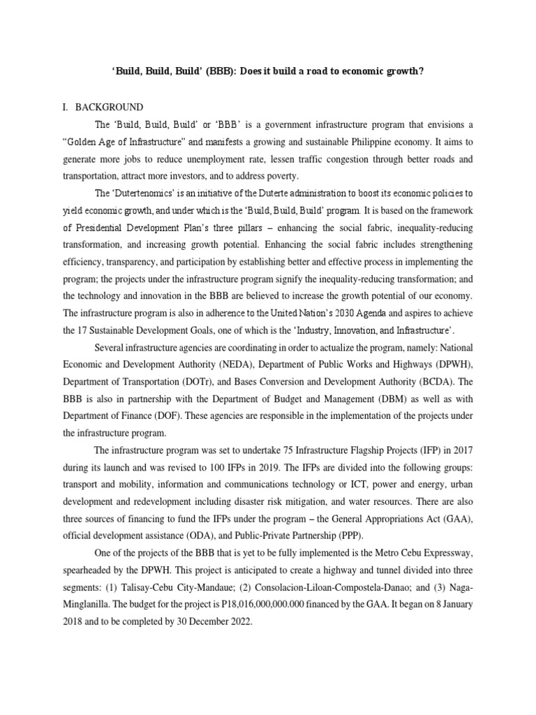 Build, Build, Build' (BBB) : Does It Build A Road To Economic Growth ...