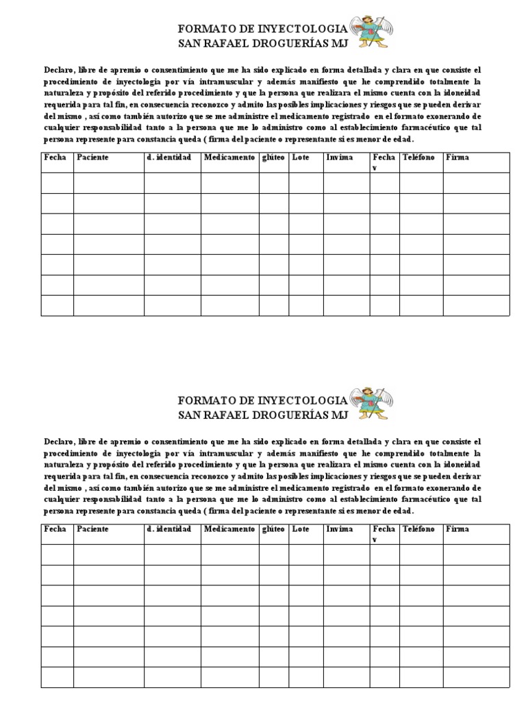 Formato de Inyectologia | PDF