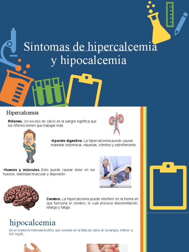Síntomas y efectos de la hipercalcemia y la hipocalcemia en el cuerpo | PDF