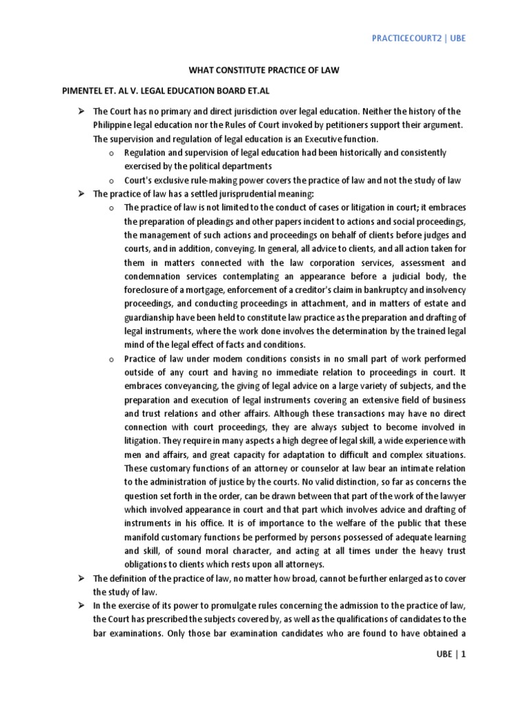 What Constitute Practice of Law | PDF | Lawyer | Practice Of Law
