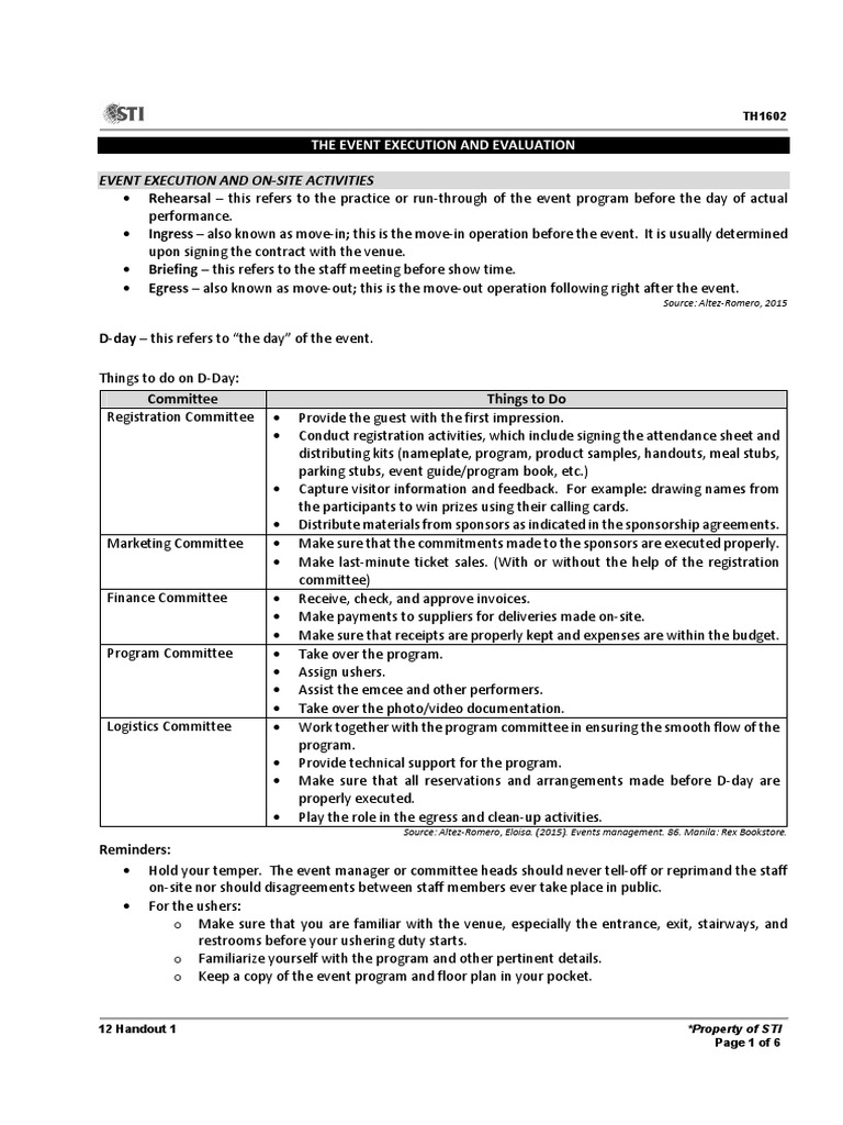 Event Execution and Evaluation Guide | PDF | Revenue | Evaluation