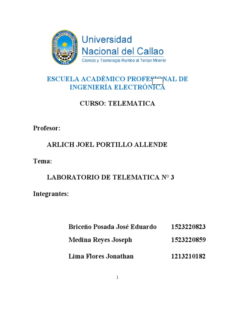 Informe 3 Telematica | PDF