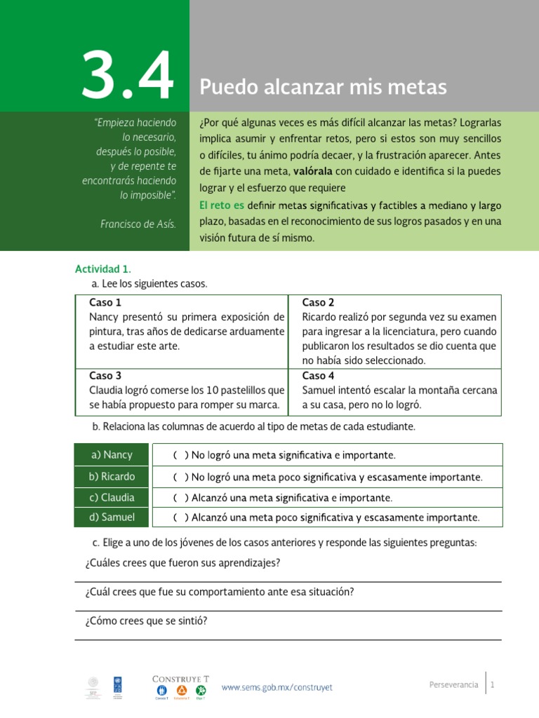1 LeccionConstruteT 3.4 E Puedo Alcanzar Mis Metas | PDF