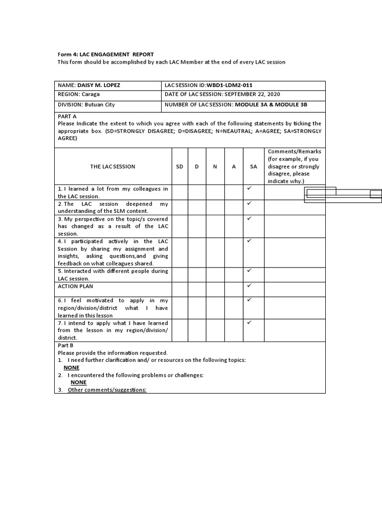 Lac Form 4 Lopez Module 3B | PDF