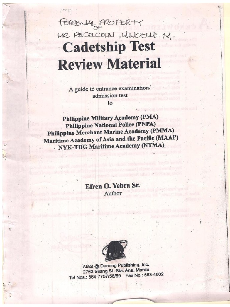 PNPA Entrance Exam Reviewer | PDF