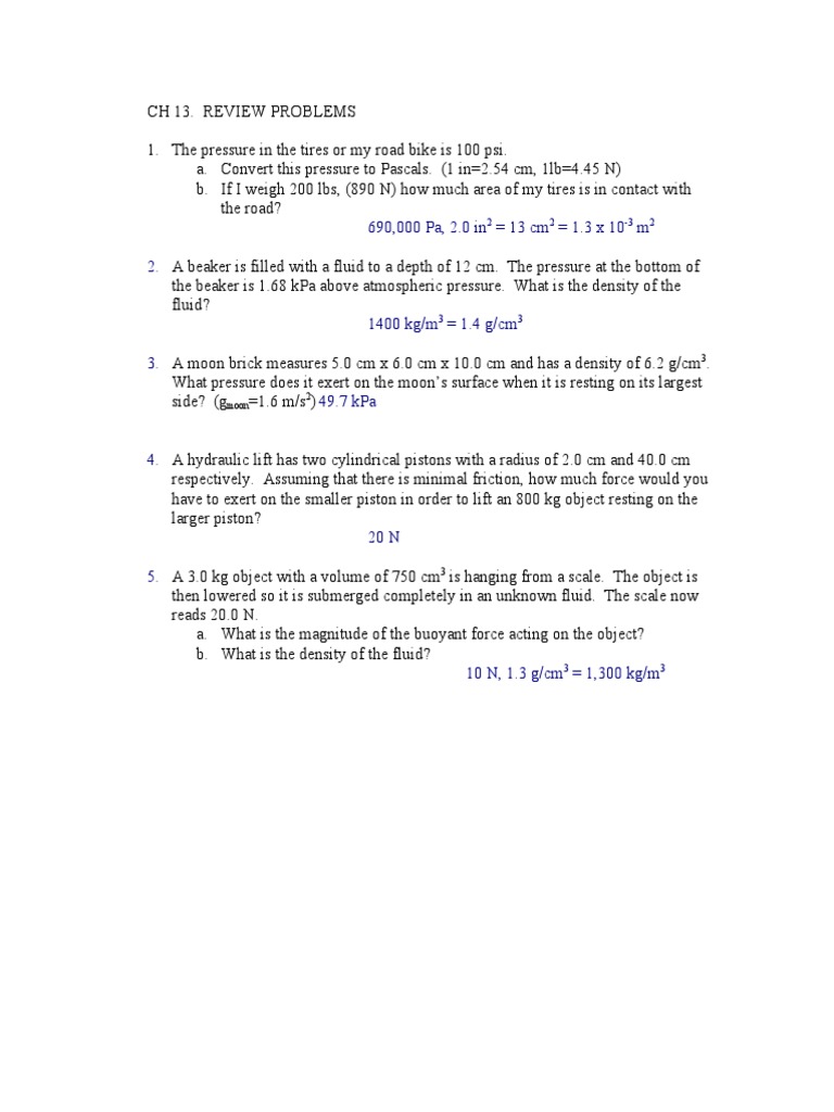 Ch13 Review Problems | PDF