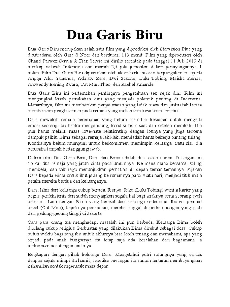 Resensi Dua Garis Biru | PDF