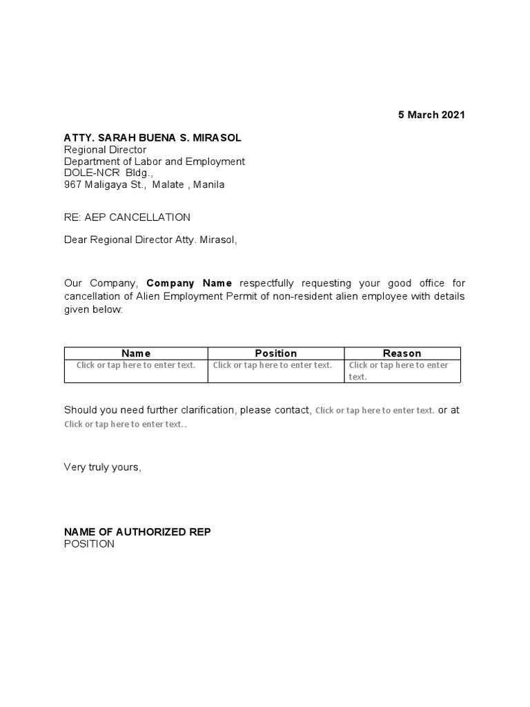 AEP Cancellation Request Letter | PDF | Law
