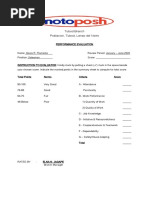 Crew Performance Evaluation Form | PDF | Performance Appraisal | Business