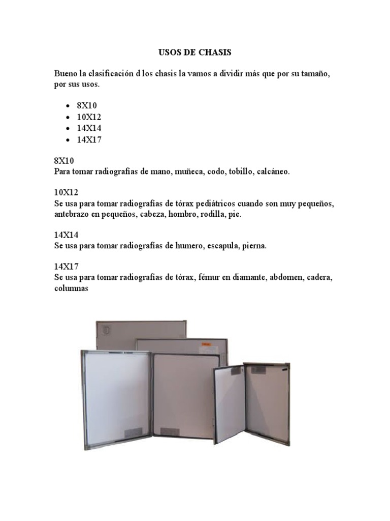 Usos de Chasis en Radiografía | PDF
