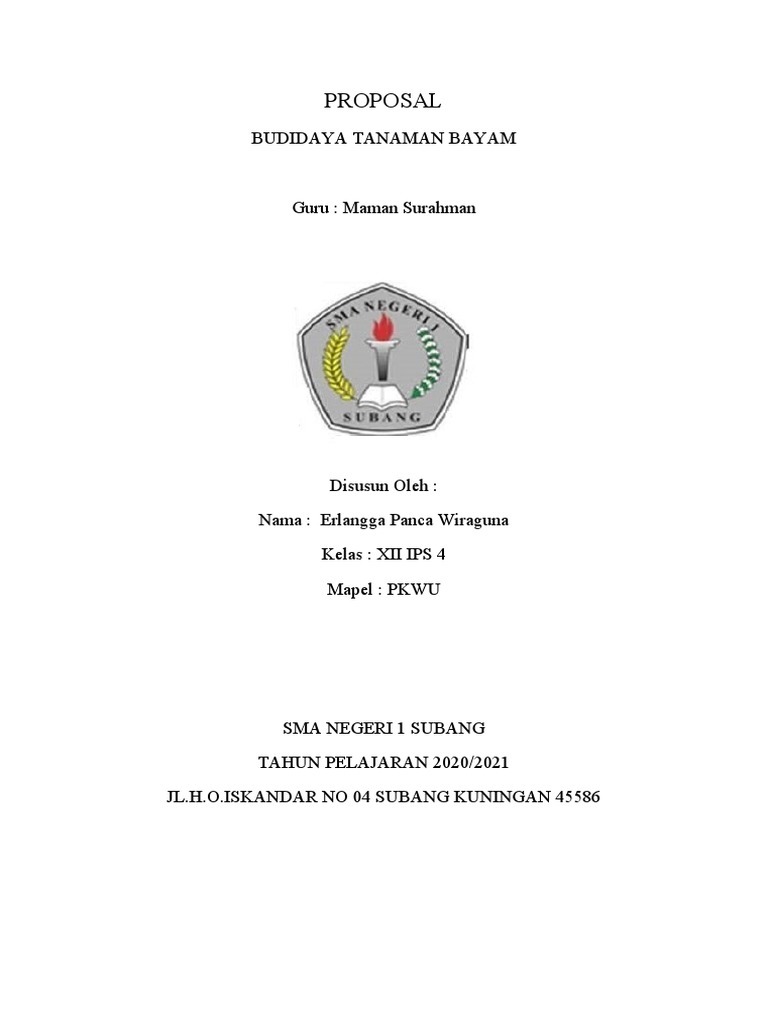 PROPOSAL Budidaya Bayam | PDF | Griya & Taman