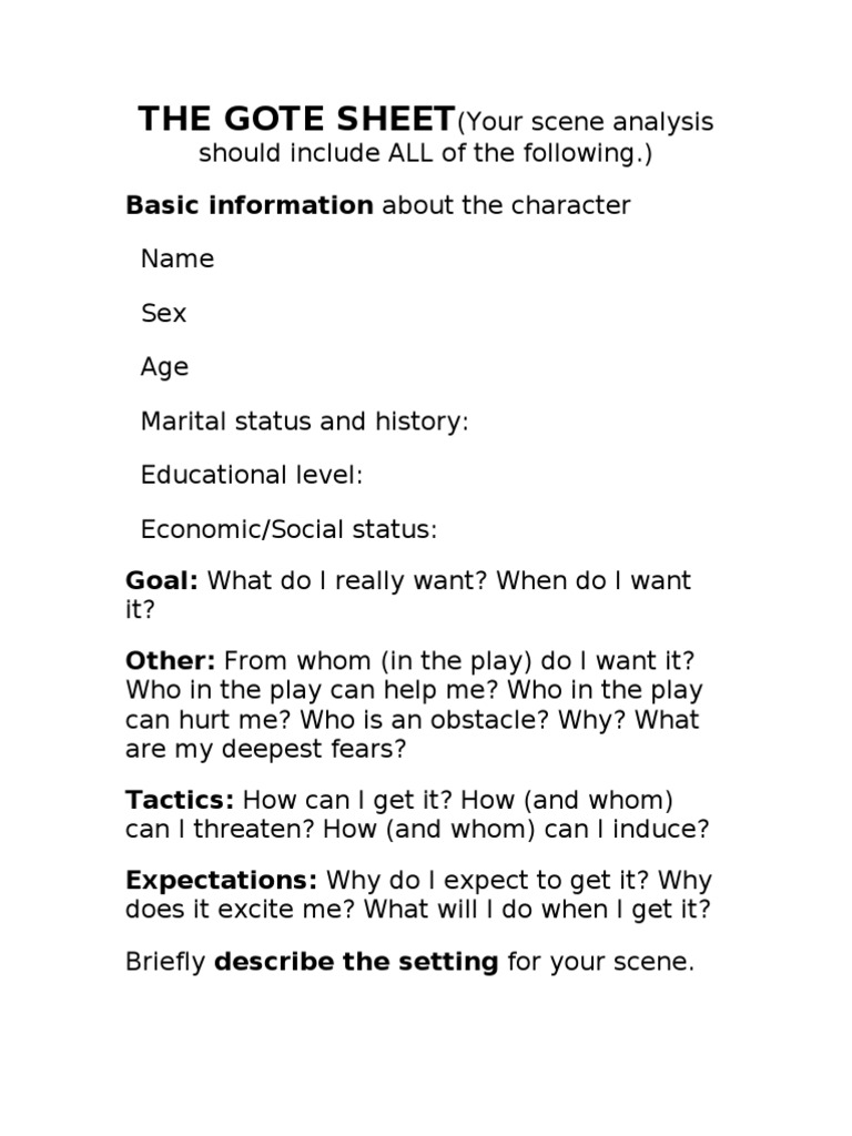 The Gote Sheet | PDF