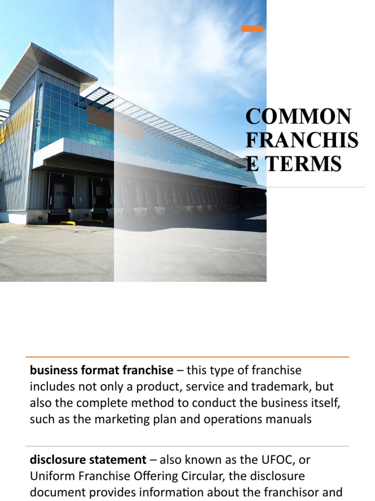 Lecture 3COMMON FRANCHISE TERMS | PDF | Franchising | Contract Law