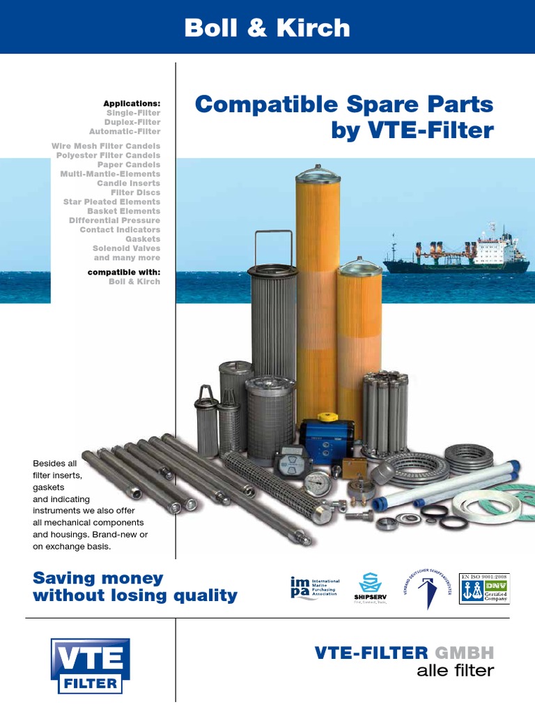 Boll & Kirch: Compatible Spare Parts by VTE-Filter | PDF | Mechanical ...