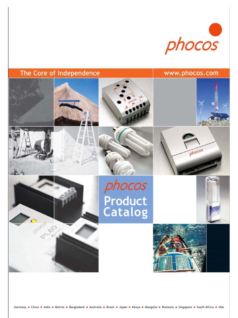 Phocos Product Catalog2009 | PDF | Photovoltaic System | Battery Charger