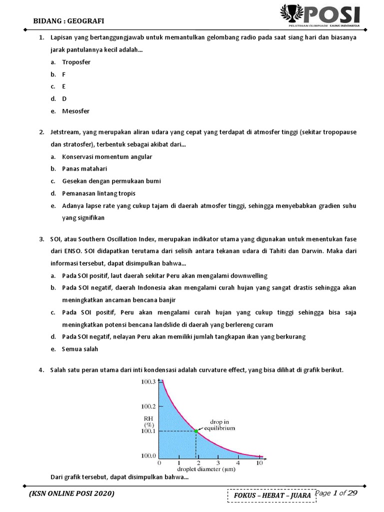 Soal Geografi - KSN Online Posi 2020 | PDF