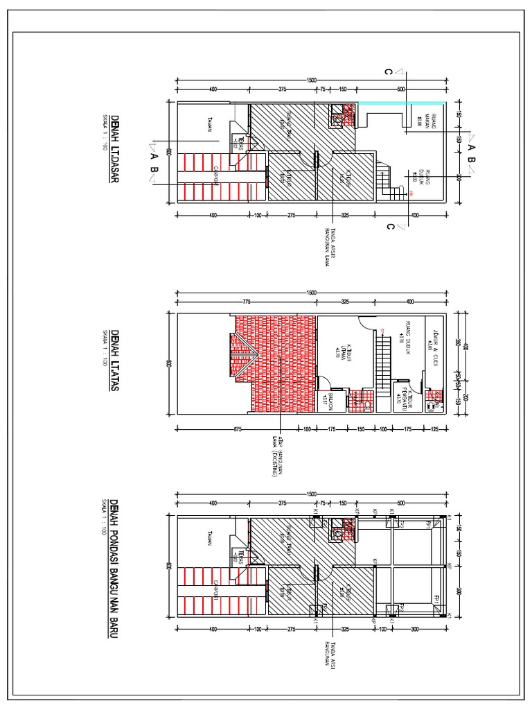 Desain Rumah Tinggal Sederhana 2 Laintai 6x7 Meter Layout1 | PDF