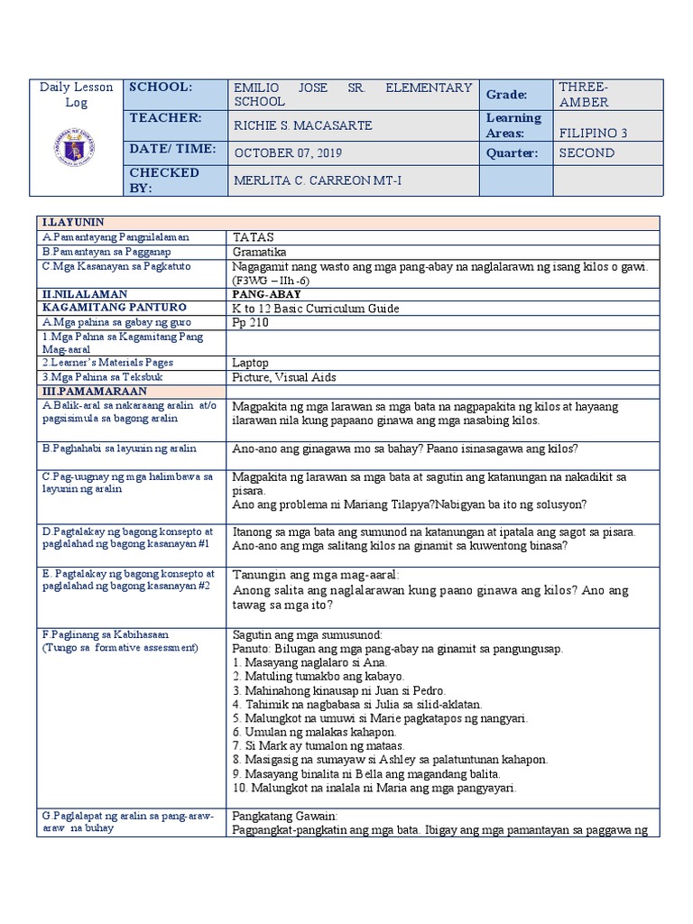 Cot Filipino 3 2nd Quarter | PDF