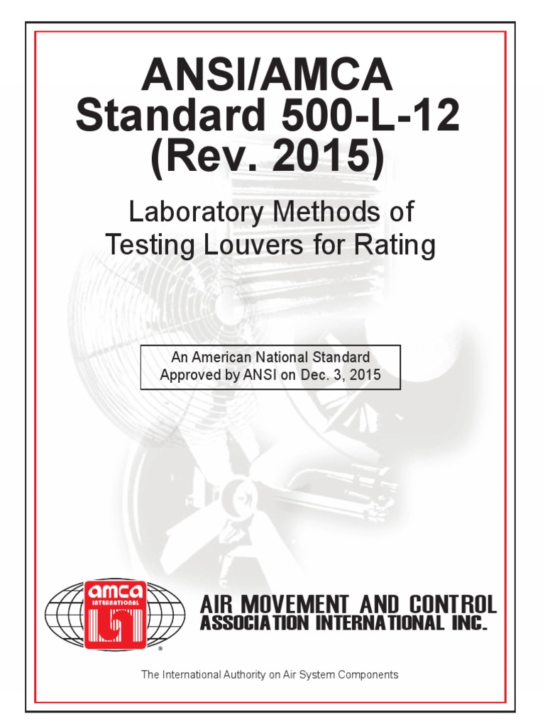 AMCA 500-L-12 (Rev 15) | PDF | Metrology | Mechanical Engineering