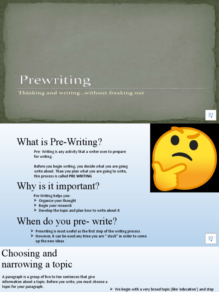 PRE WRITING - Getting Ready To Write | PDF | Human Communication ...