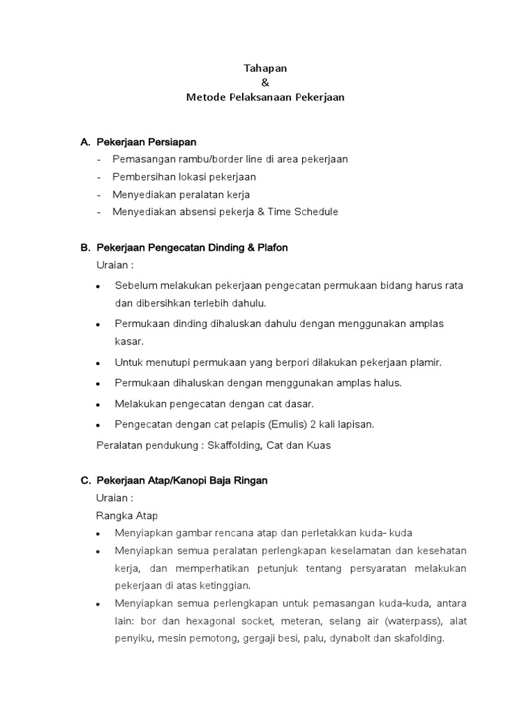 Metode Pekerjaan | PDF