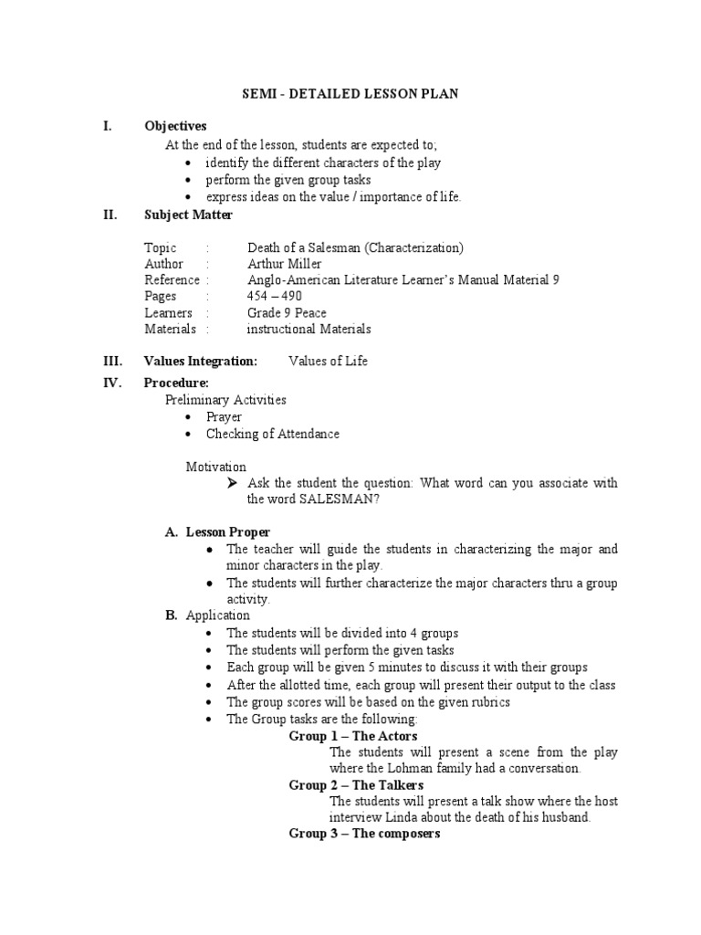 Semi - Detailed Lesson Plan | PDF | Lesson Plan | Communication