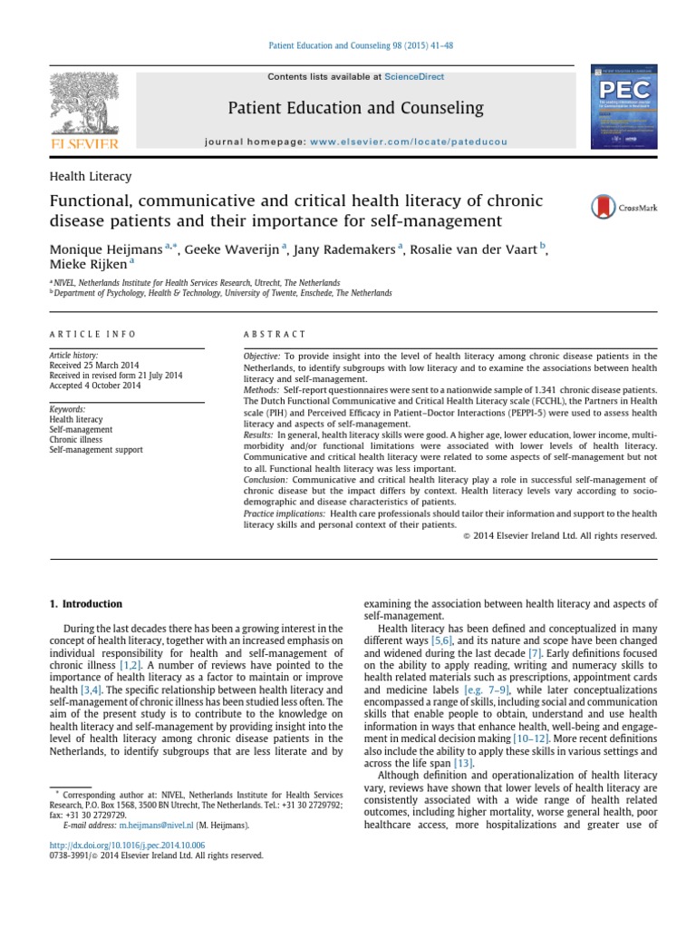 2015 - Functional, Communicative and Critical Health Literacy of ...