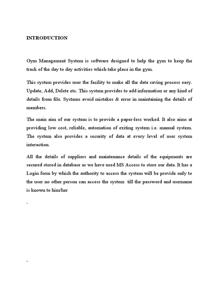 Gym Management Abstract | PDF | User (Computing) | Databases