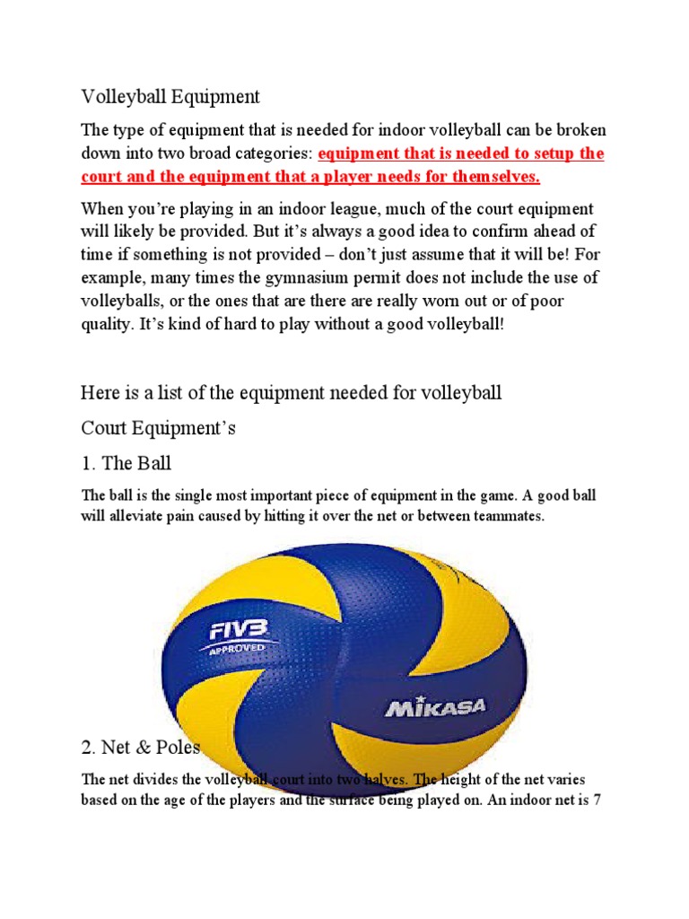 Volleyball Equipment | PDF | Volleyball | Referee