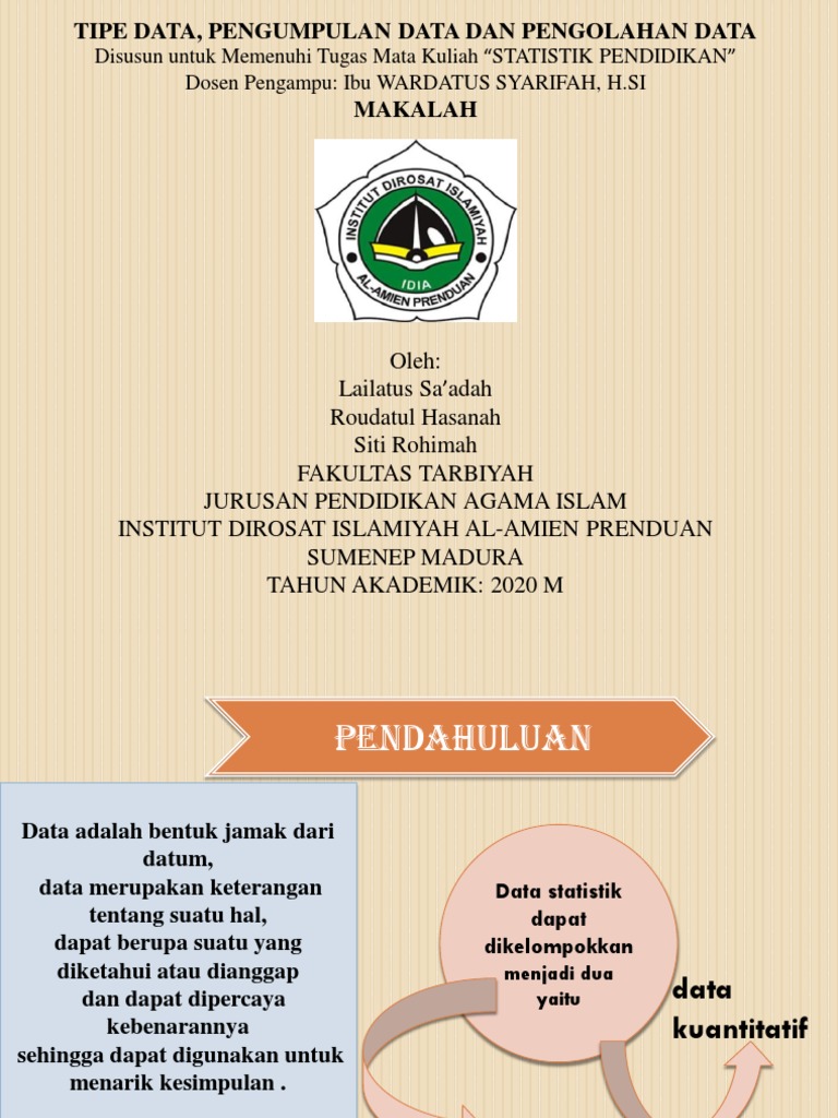 Tipe Data, Pengumpulan Data | PDF | Karier & Perkembangan