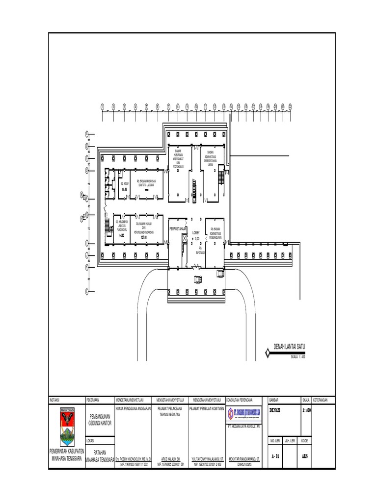 Denah Lobby Gedung Kantor Minahasa | PDF