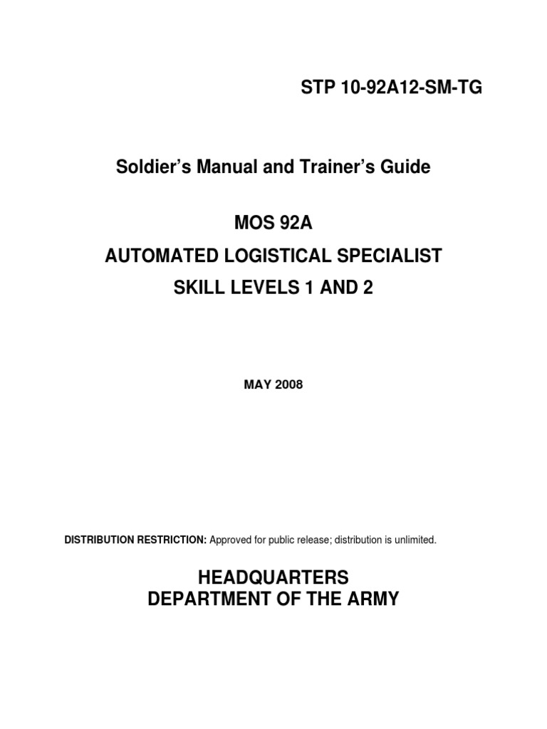 92A Logistical Specialist Guide | PDF | Non Commissioned Officer | Sergeant