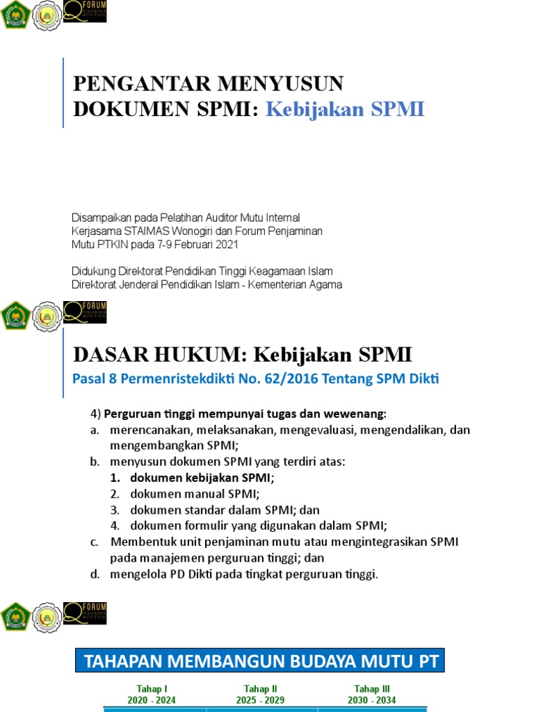 Menyusun Dokumen Kebijakan SPMI | PDF | Bisnis
