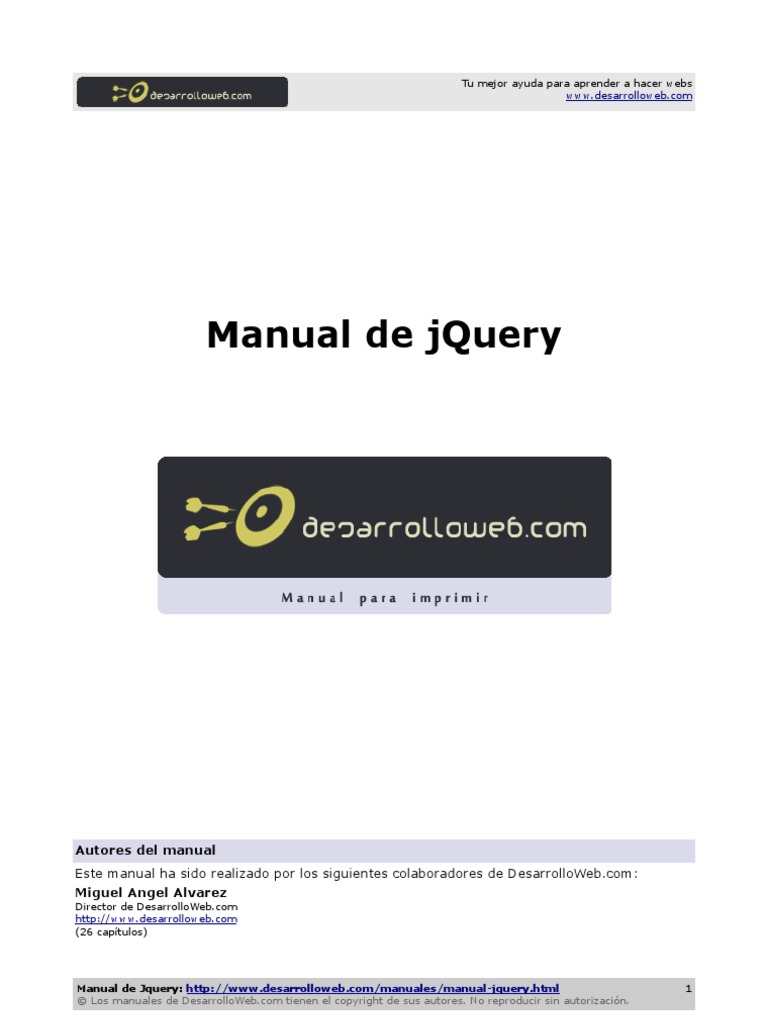 Manual Jquery | PDF | Script Java | Página web Manual Jquery | PDF | Script Java | Página web
