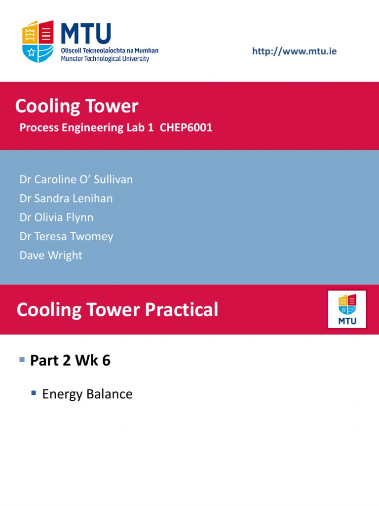 Cooling Tower Energy Balance Lab Guide | PDF | Enthalpy | Evaporation