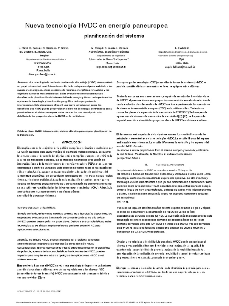 New HVDC Technology in Pan-European Power System Planning - En.es | PDF | Corriente continua de ...