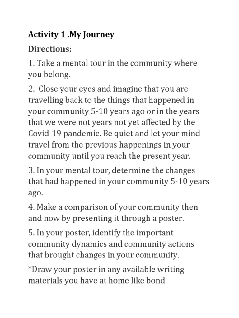 Activity 1 Community Engagement | PDF