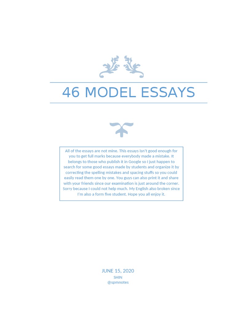 46 Model Essays: JUNE 15, 2020 | PDF | Malaysia
