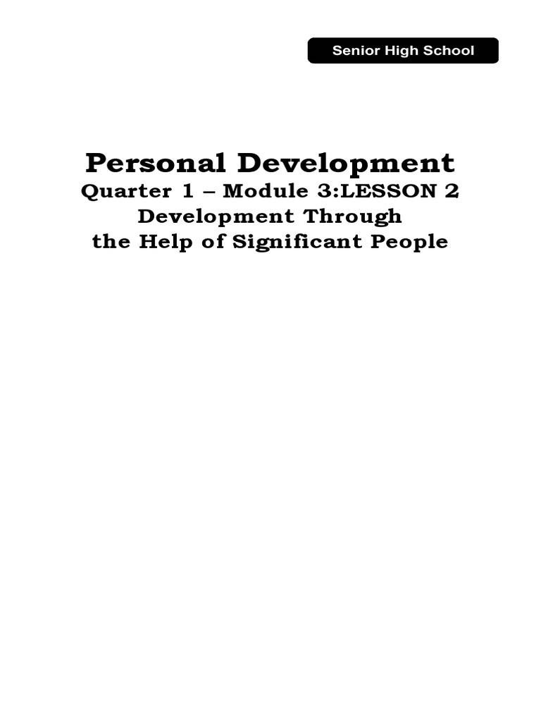 Personal Development: Quarter 1 - Module 3:LESSON 2 Development Through ...