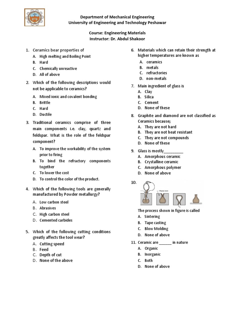 Ceramic Quiz. | PDF | Ceramics | Pottery