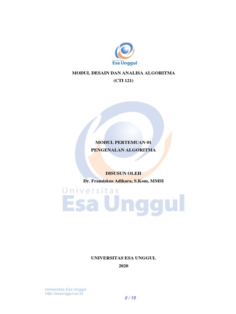 2020 - CTI 121 DAA - Pertemuan 1 | PDF