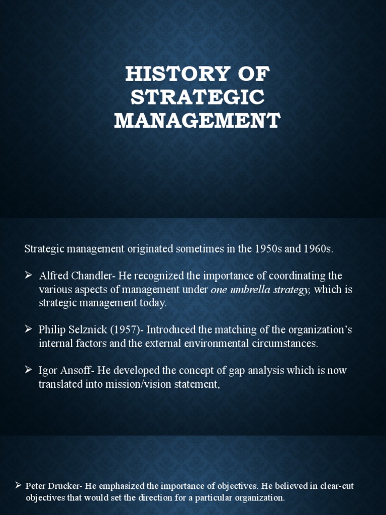 Evolution of Strategic Management History | PDF | Strategic Management ...