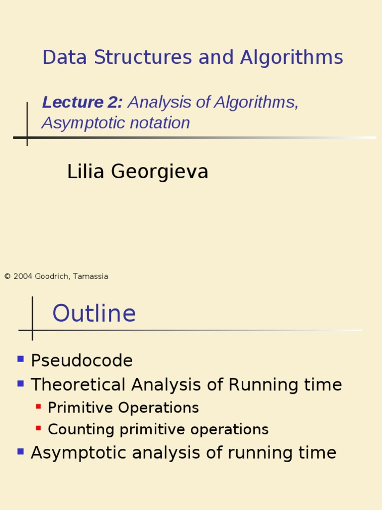 Data Structures and Algorithms: Lilia Georgieva | PDF | Time Complexity | Algorithms