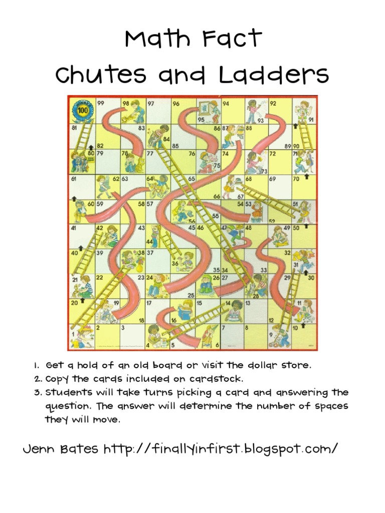 Math Fact Chutes and Ladders