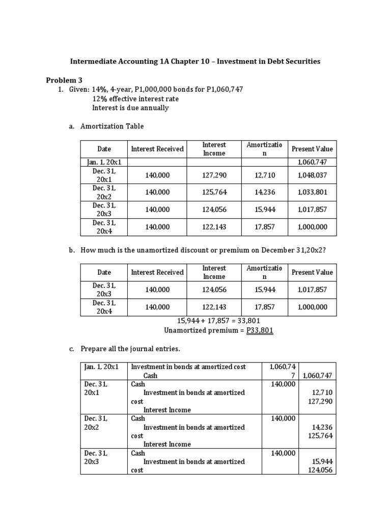 Intermediate Accounting 1A Chapter 10 - Investment in Debt Securities ...