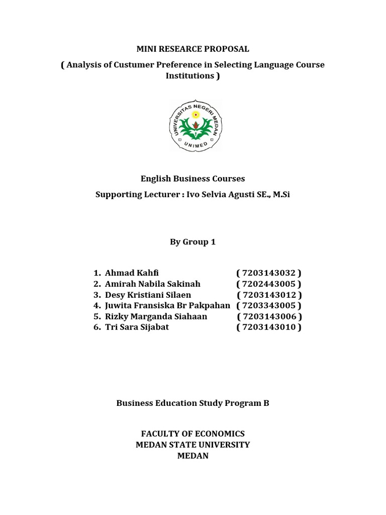 Mini Riset Englush Business Unimed | PDF | Sampling (Statistics ...