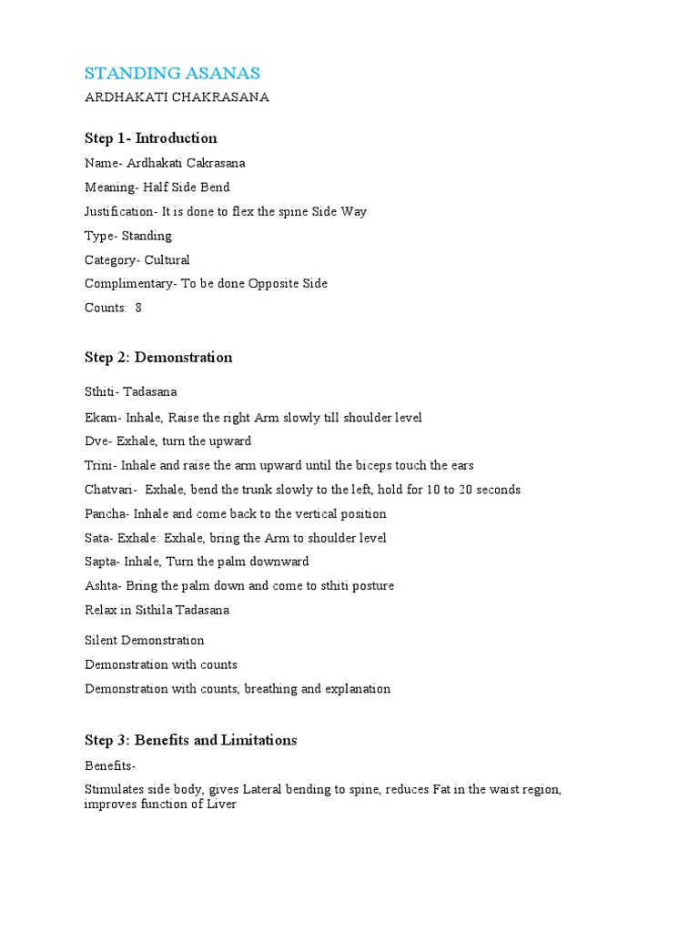 8 Step Method For Yoga Asanas | PDF | Asana | Human Anatomy